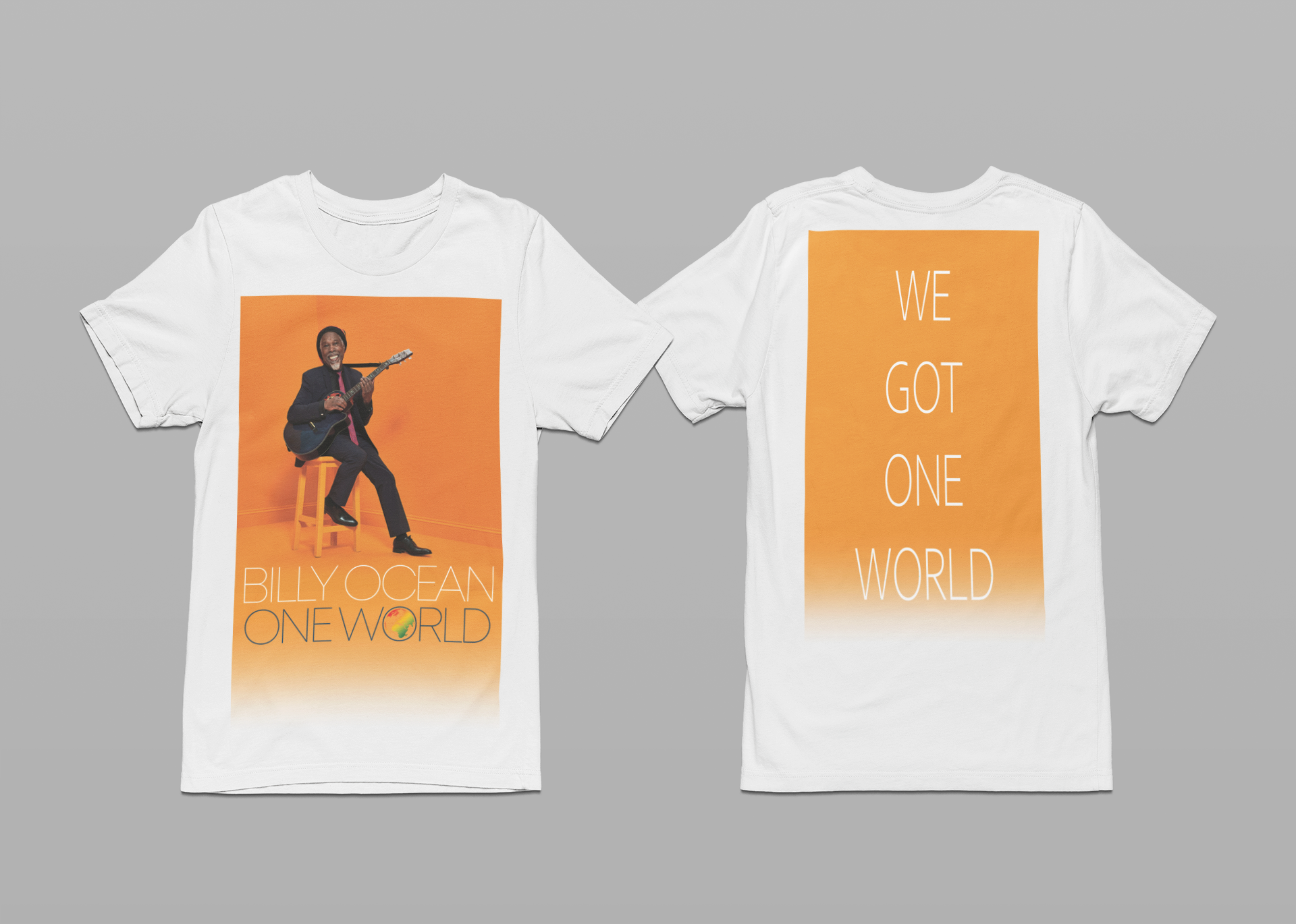 'ONE WORLD' - EXPLODED TEESHIRT FRONT AND BACK PRINT – BillyOcean
