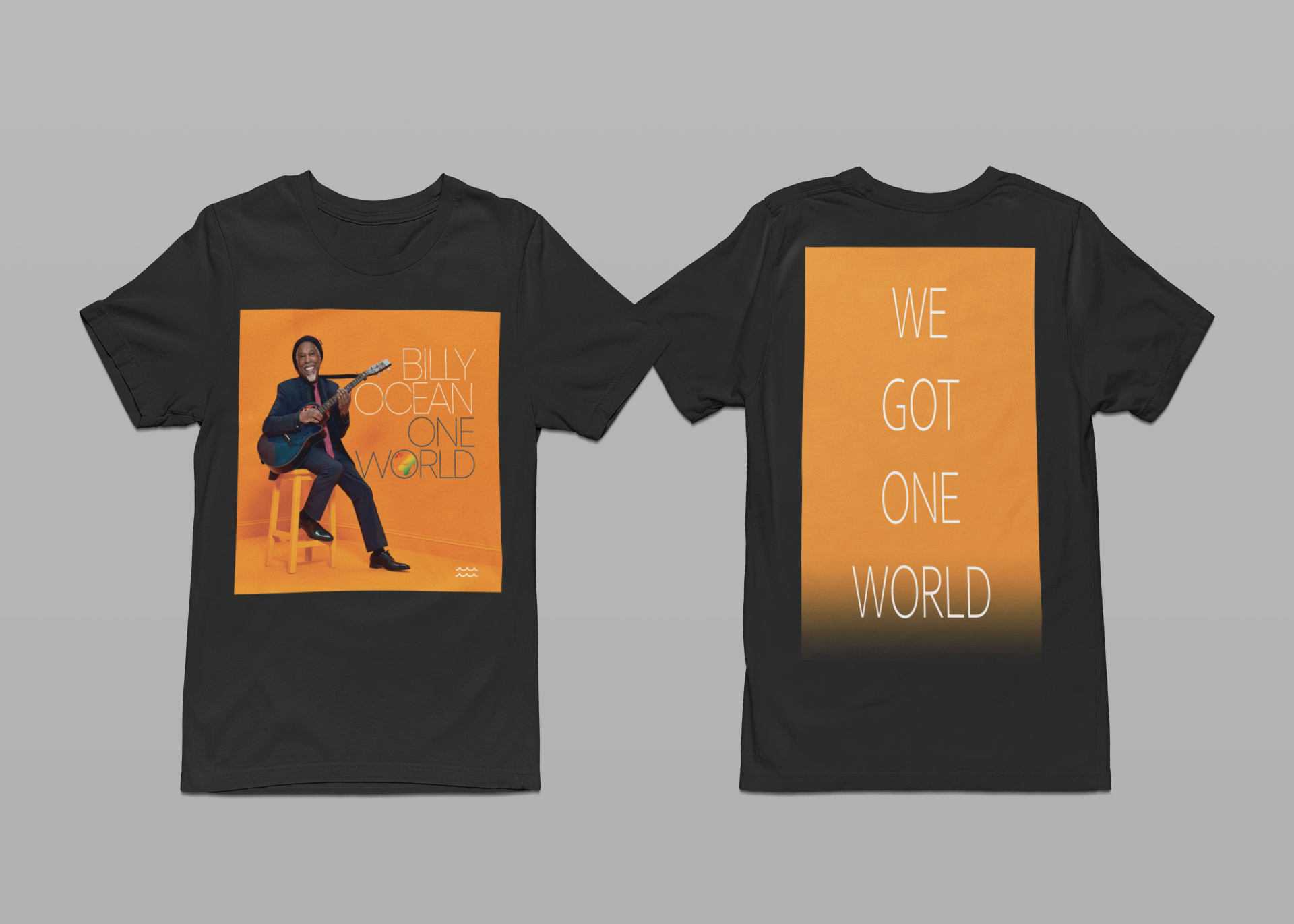 'ONE WORLD' - SIMPLE TEESHIRT FRONT AND BACK PRINT – BillyOcean
