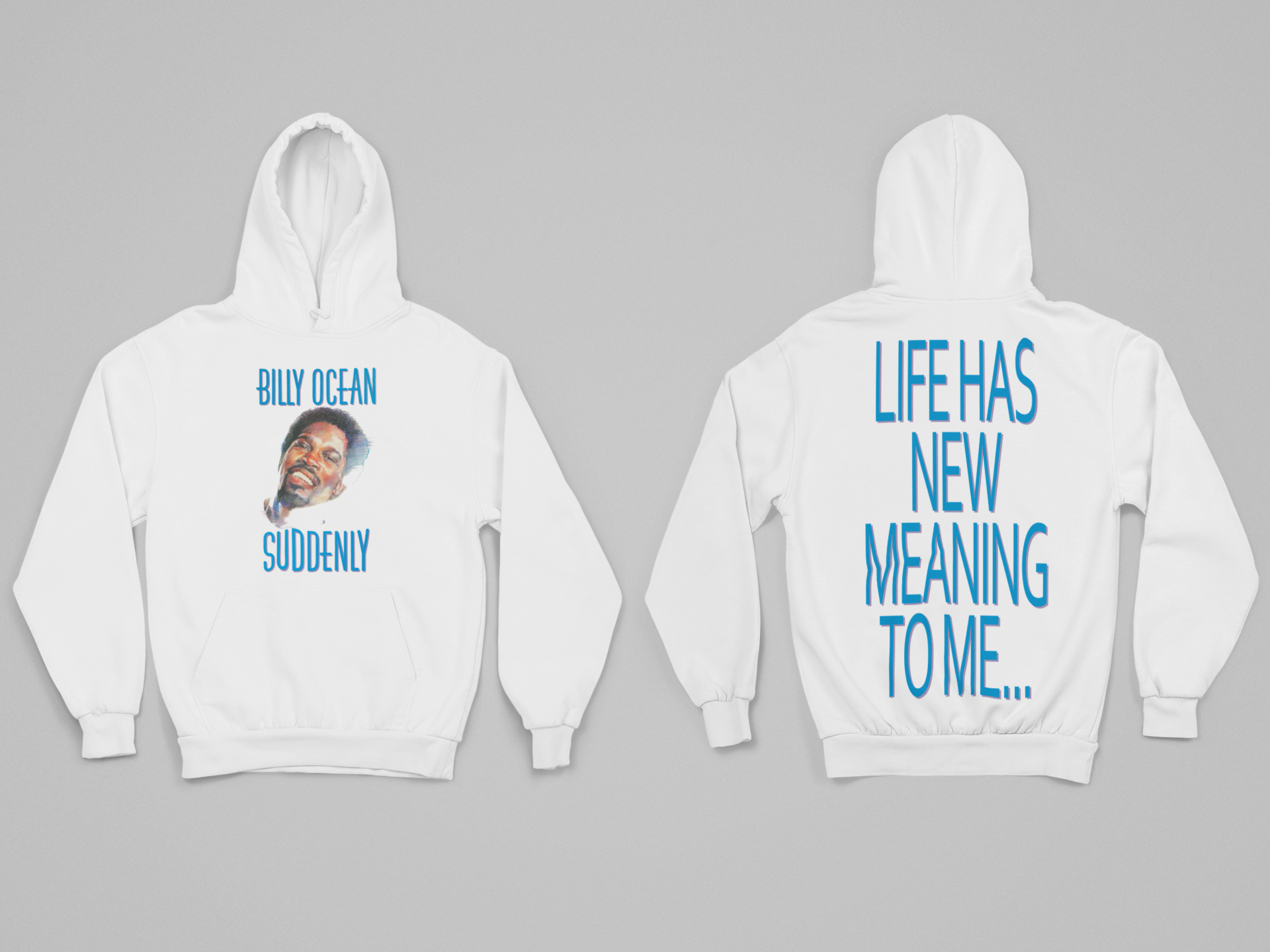 'SUDDENLY' - EXPLODED HOODIE FRONT AND BACK PRINT – BillyOcean